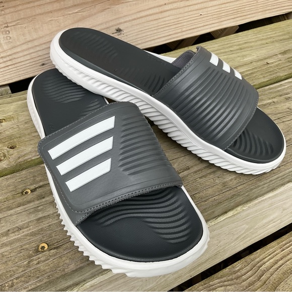 adidas | Shoes | Adidas Slides Alphabounce Gray White Gz953 Beach ...